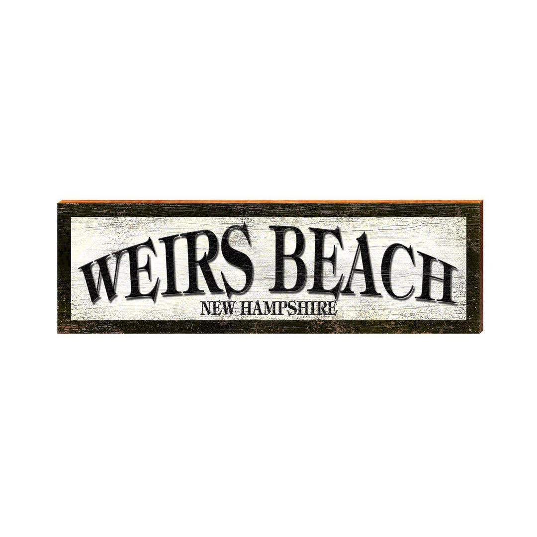 Weirs Beach New Hampshire Sign | Wall Art Print on Real Wood - Etsy