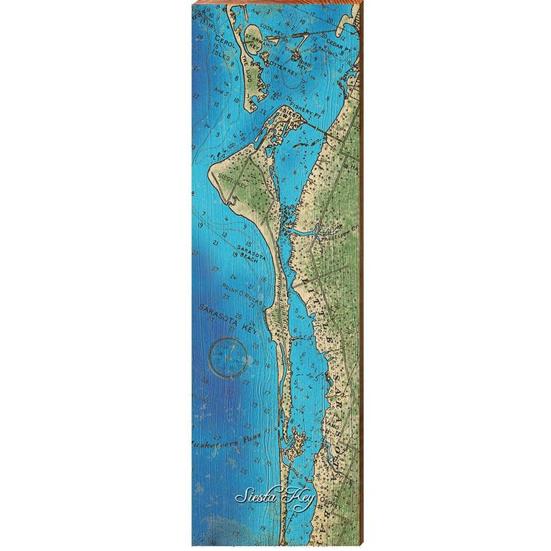 Siesta Key, Florida Map Wooden Sign | Wall Art Print on Real Wood - Etsy