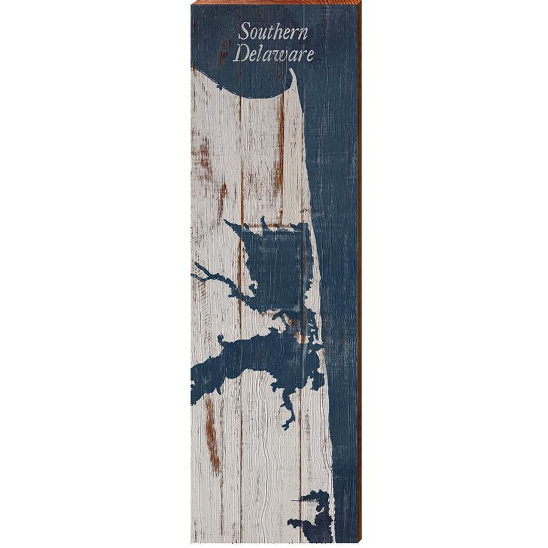 Southern Delaware Map Home Decor Art Print on Real Wood - Etsy