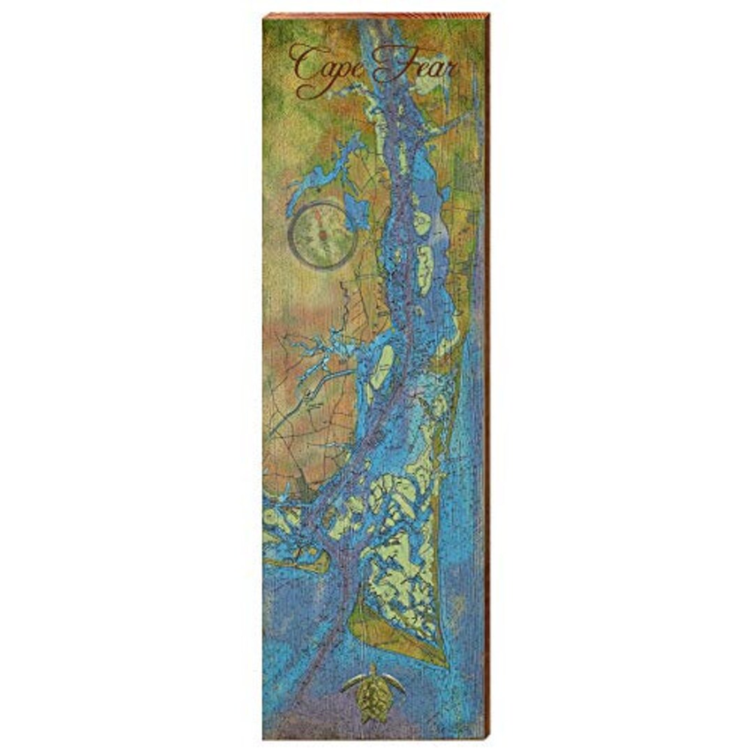 Cape Fear North Carolina Map Wooden Sign Wall Art Print on - Etsy