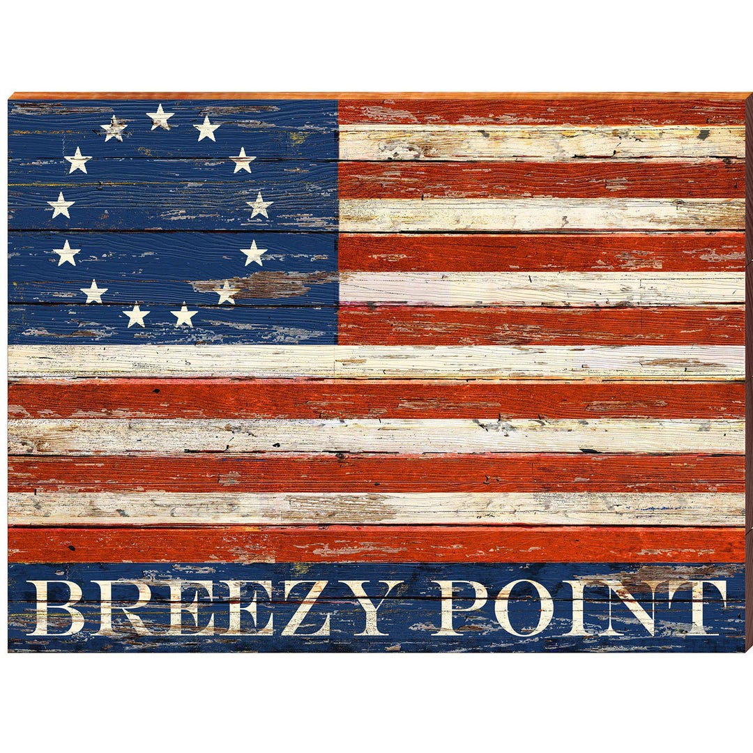 Breezy Point Colonial Flag | Wall Art Print on Real Wood - Etsy