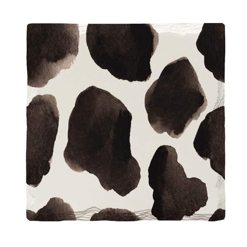 Cow Print Drink Coaster Set - Etsy