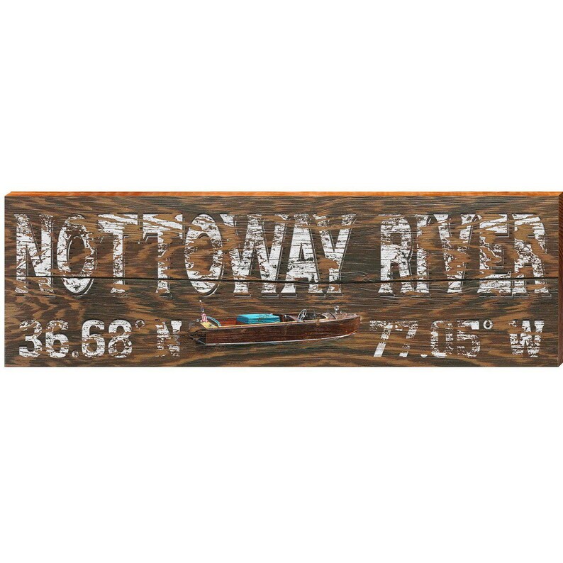 Nottoway River Vintage Boat Wood Latitude Longitude - Etsy