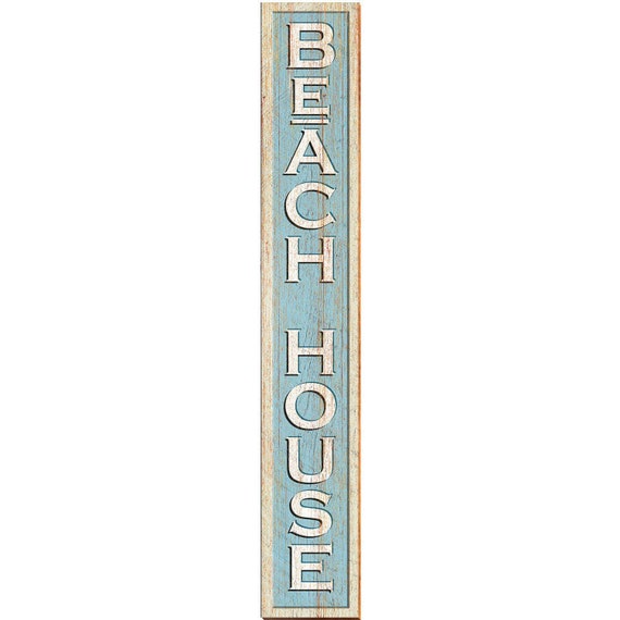 Beach House Vertical Coastal Blue Sign POI1 - Etsy