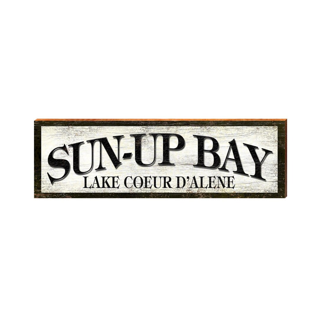 Sun-up Bay | Lake Coeur D'alene, Idaho Wooden Sign | Wall Art Print on ...