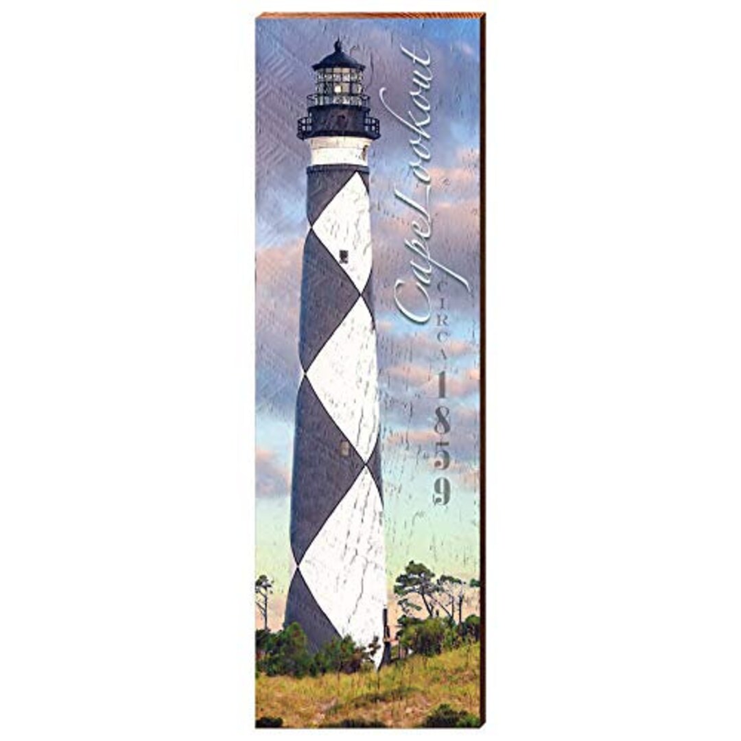 Cape Lookout Lighthouse, North Carolina Wooden Sign Wall Art Print on ...