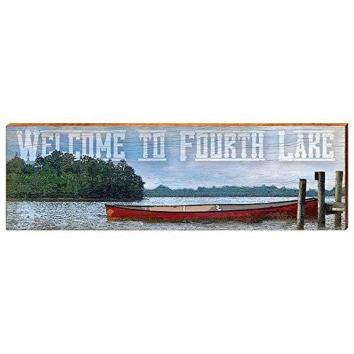 Welcome to Fourth Lake Home Decor Art Print on Real Wood - Etsy