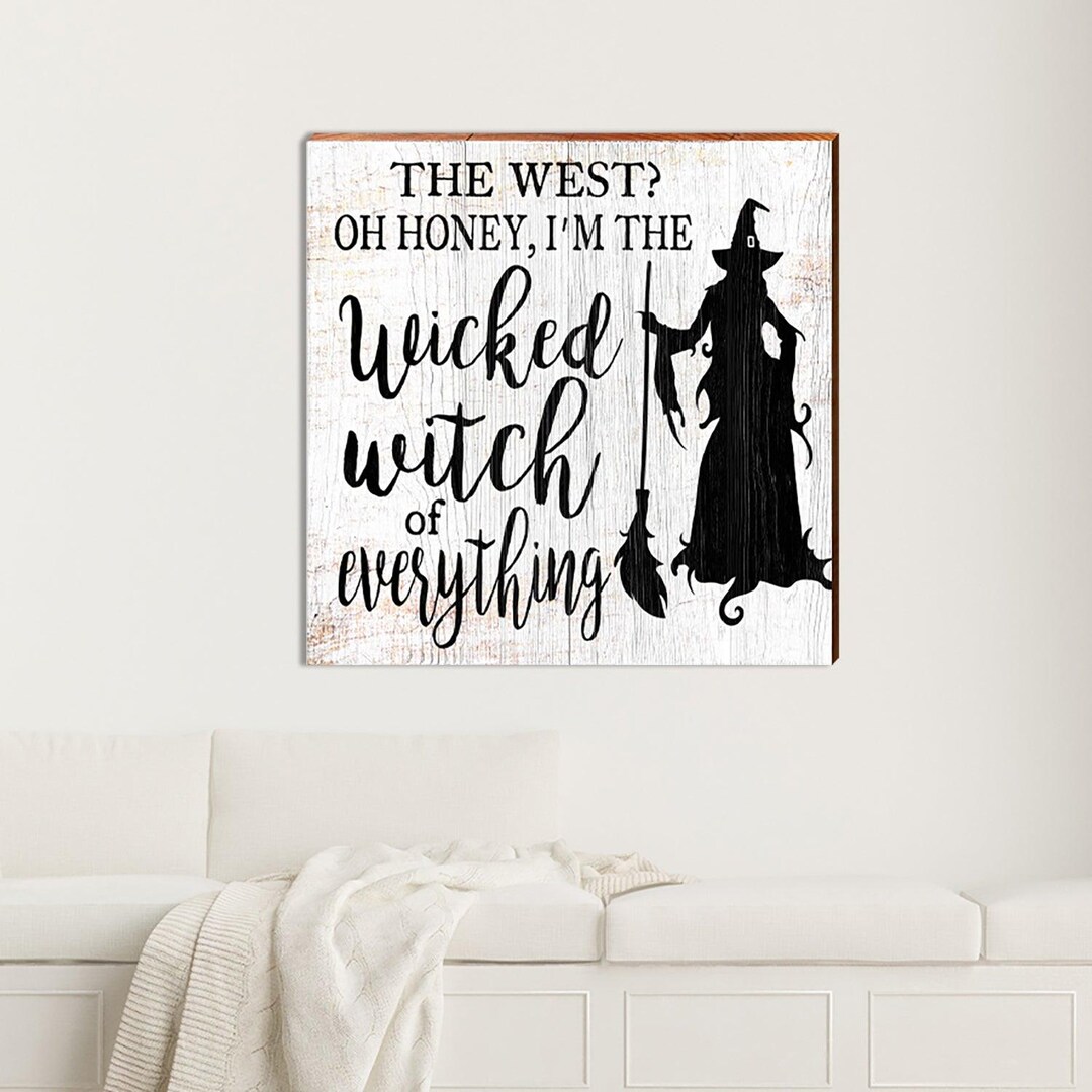 Farmhouse Halloween Wicked Witch Sign | Wall Art Print on Real Wood - Etsy