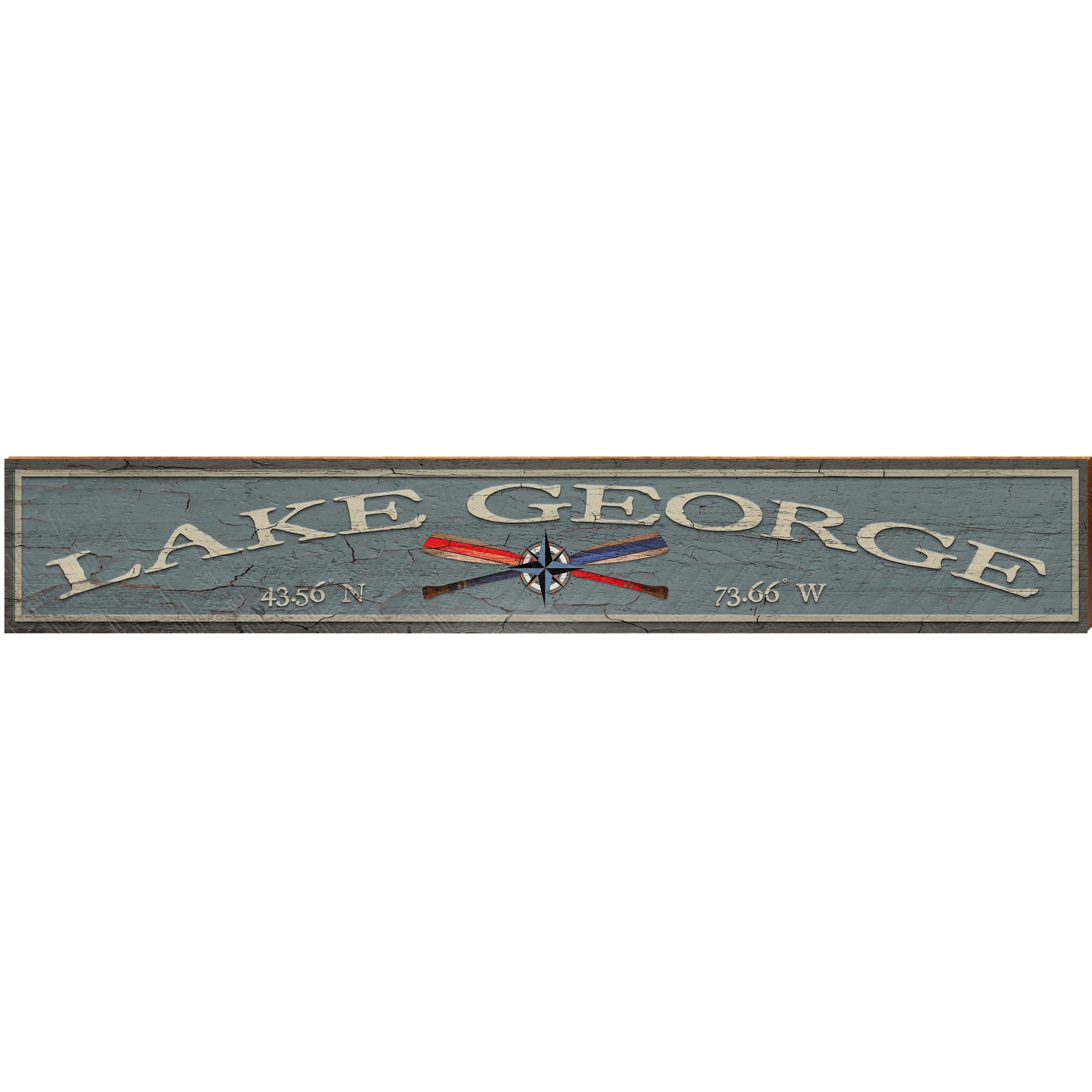 Lake George Compass Oars Green Latitude Longitude Wall Art - Etsy