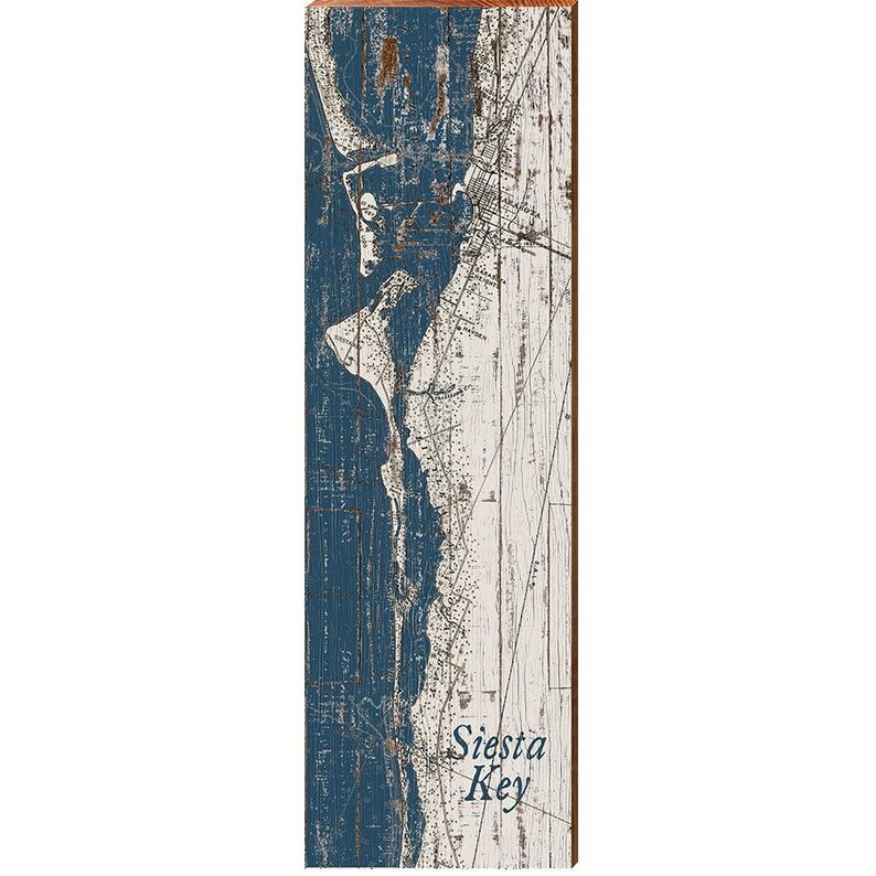 Siesta Key Map Home Decor Art Print on Real Wood | Etsy