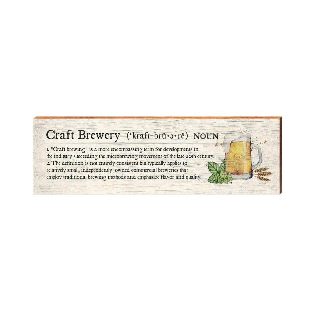 Craft Brewery Definition Wooden Sign | Wall Art Print on Real Wood ...