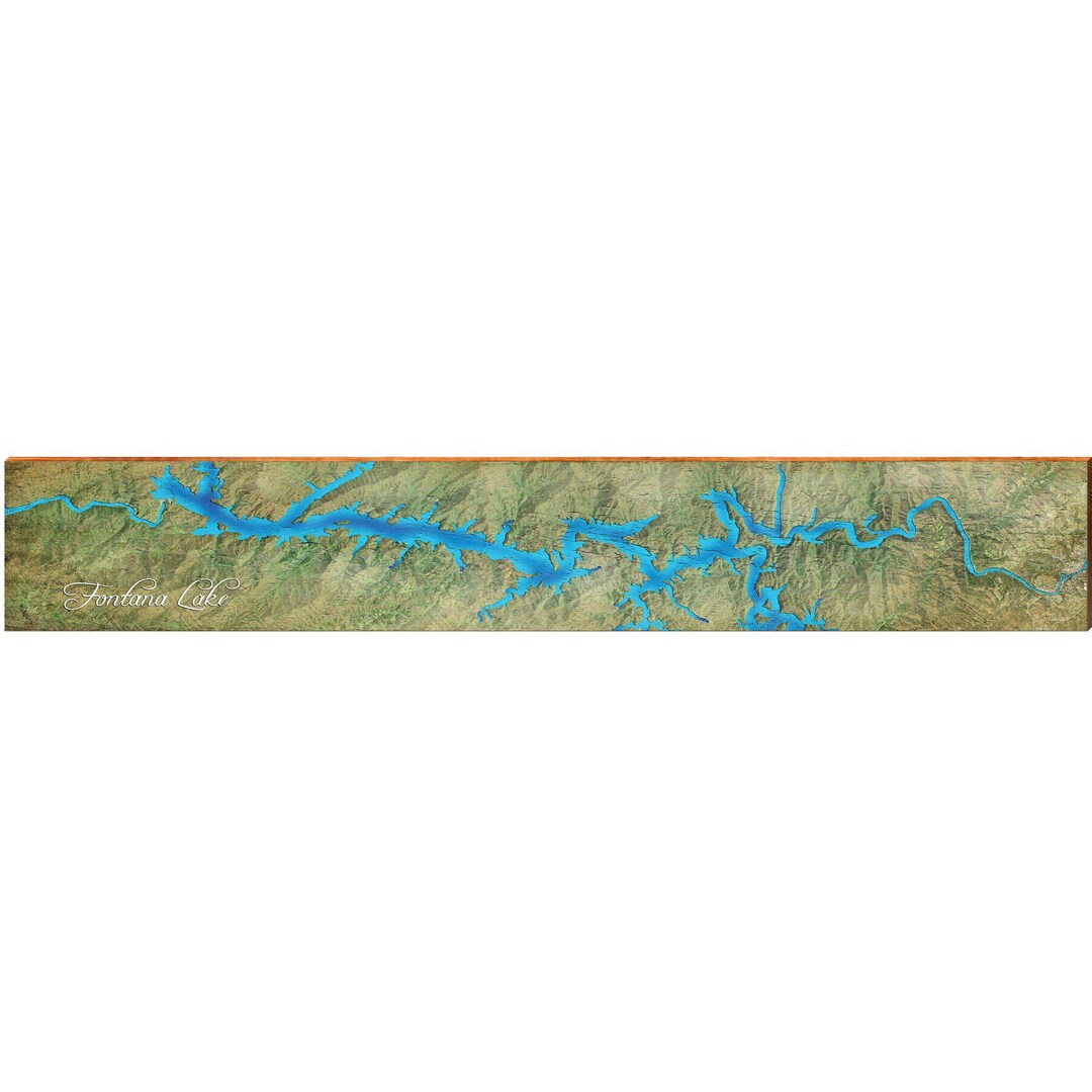 Fontana Lake Map Home Decor Art Print on Real Wood - Etsy