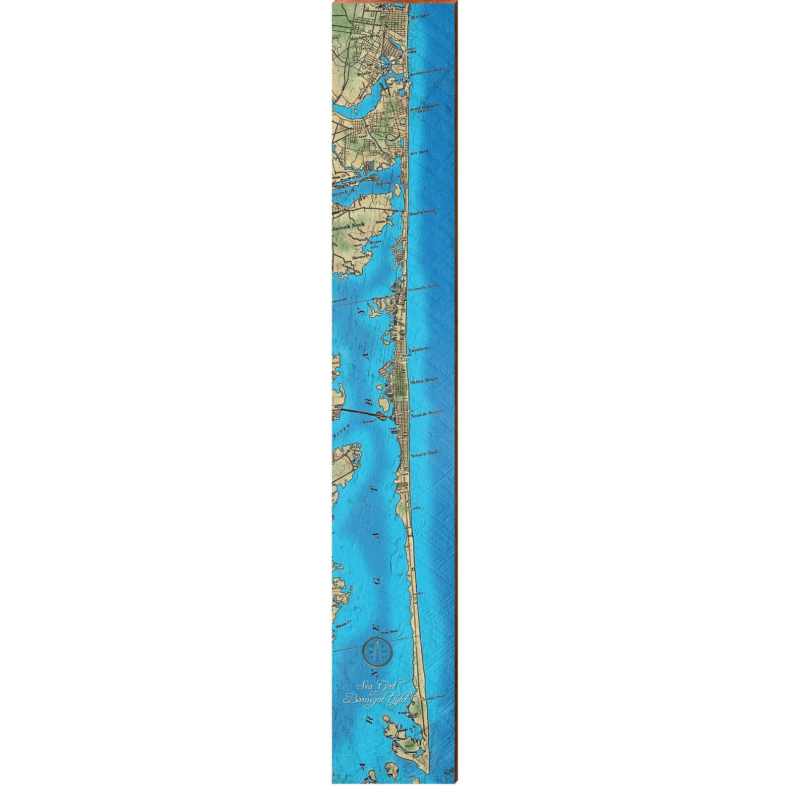 Sea Girt to Barnegat Light Map Home Decor Art Print on Real - Etsy