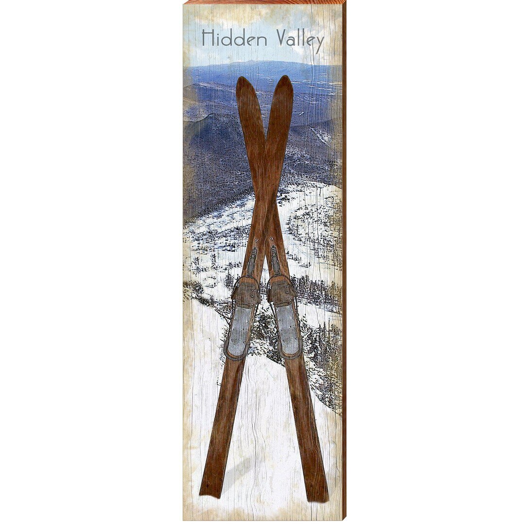 Hidden Valley Vintage Crossed Skis | Wall Art Print on Real Wood - Etsy