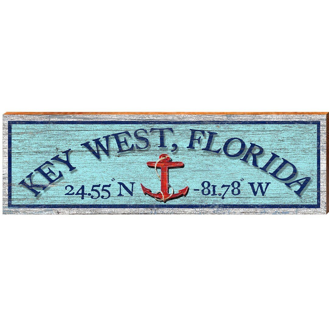 Key West, Florida Wooden Sign | Wall Art Print on Real Wood - Etsy