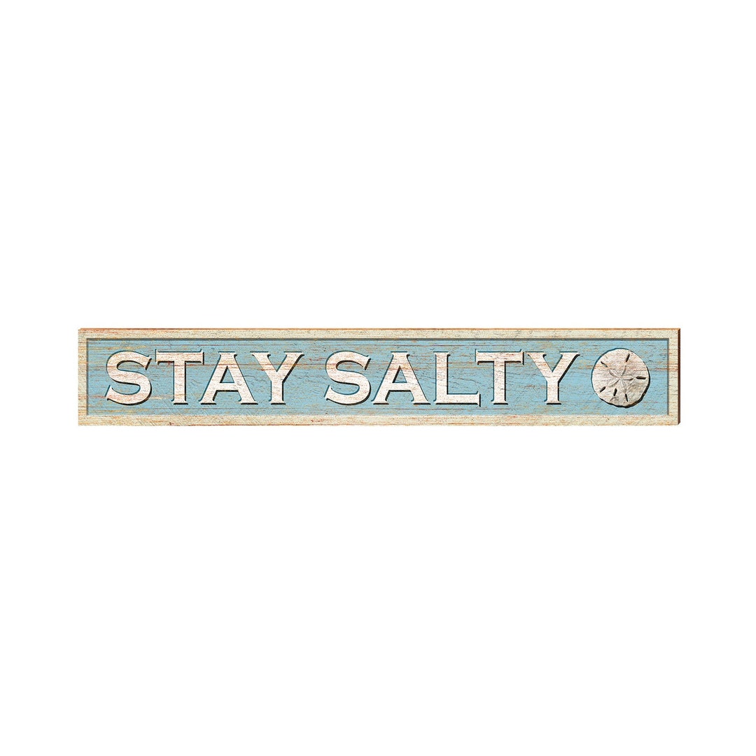 Stay Salty Sand Dollar Sign Real Wood Art Print - Etsy