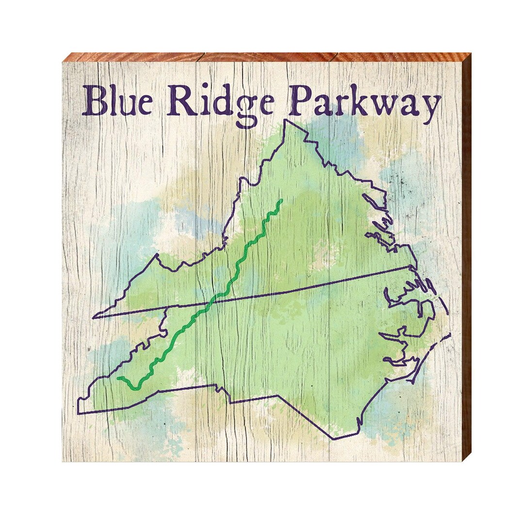Blue Ridge Parkway Map Sign | Real Art Print on Wood - Etsy