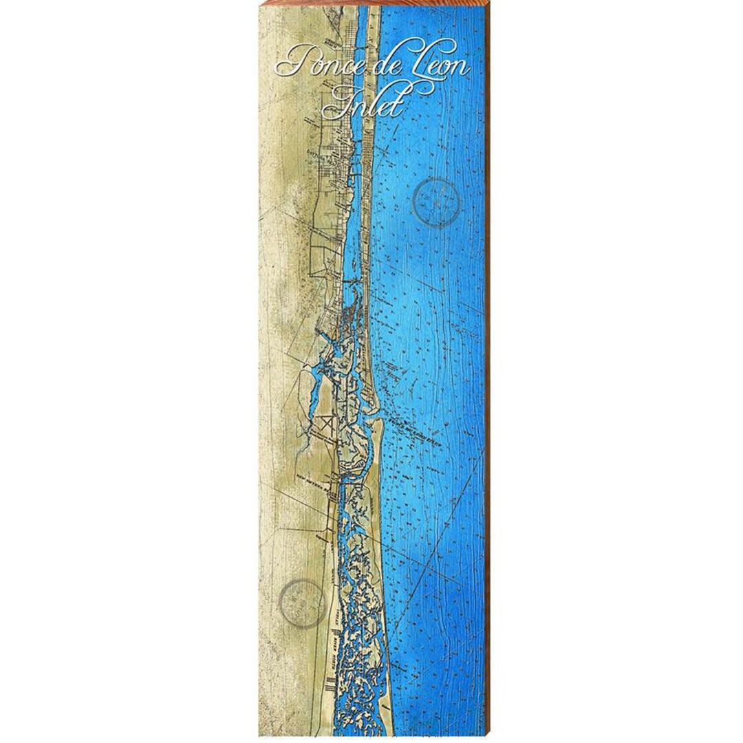 Ponce De Leon Inlet, Florida Map Wall Art Print on Real Wood - Etsy