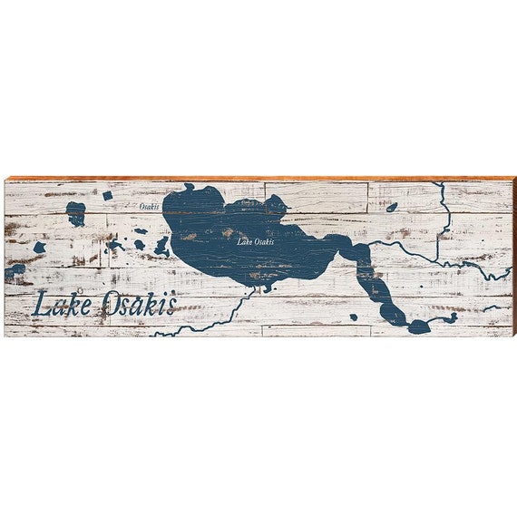 Lake Osakis Minnesota Map Wall Art Print on Real Wood - Etsy UK