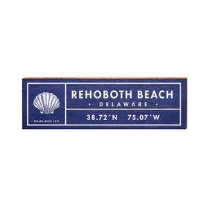 Rehoboth Beach, Delaware Wooden Navy Welcome Sign W/ Shell | Wall Art ...