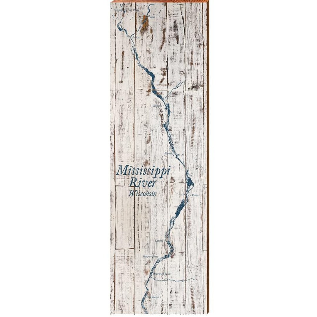 Mississippi River Wisconsin Shabby Map Home Decor Art Print - Etsy