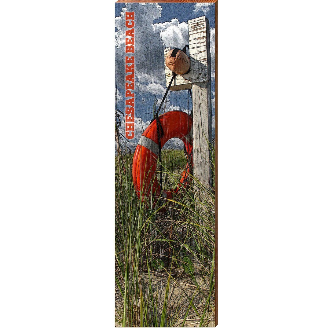 Chesapeake Beach Life Ring Wall Art Print on Real Wood - Etsy