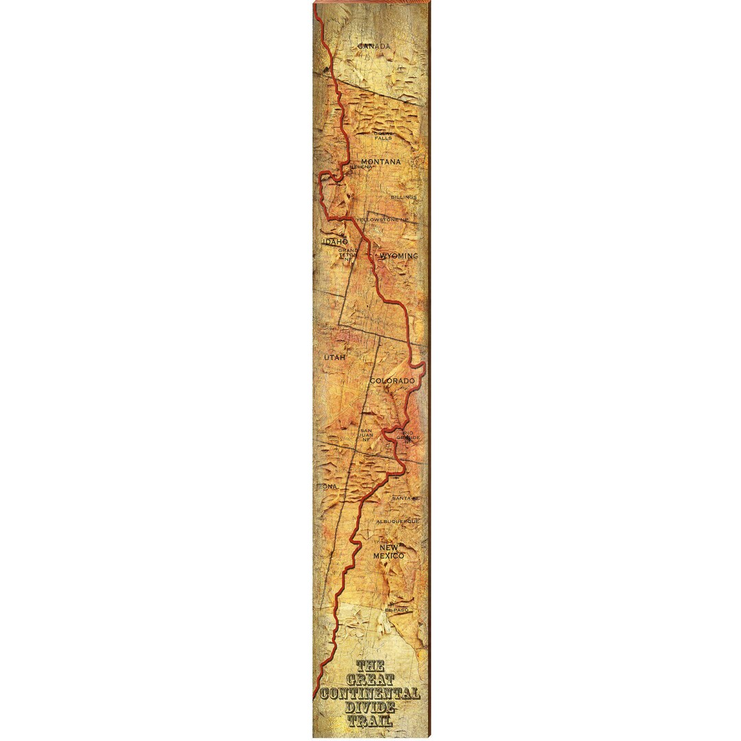 The Continental Divide Map Large Wall Art | Wall Art Print on Real Wood ...
