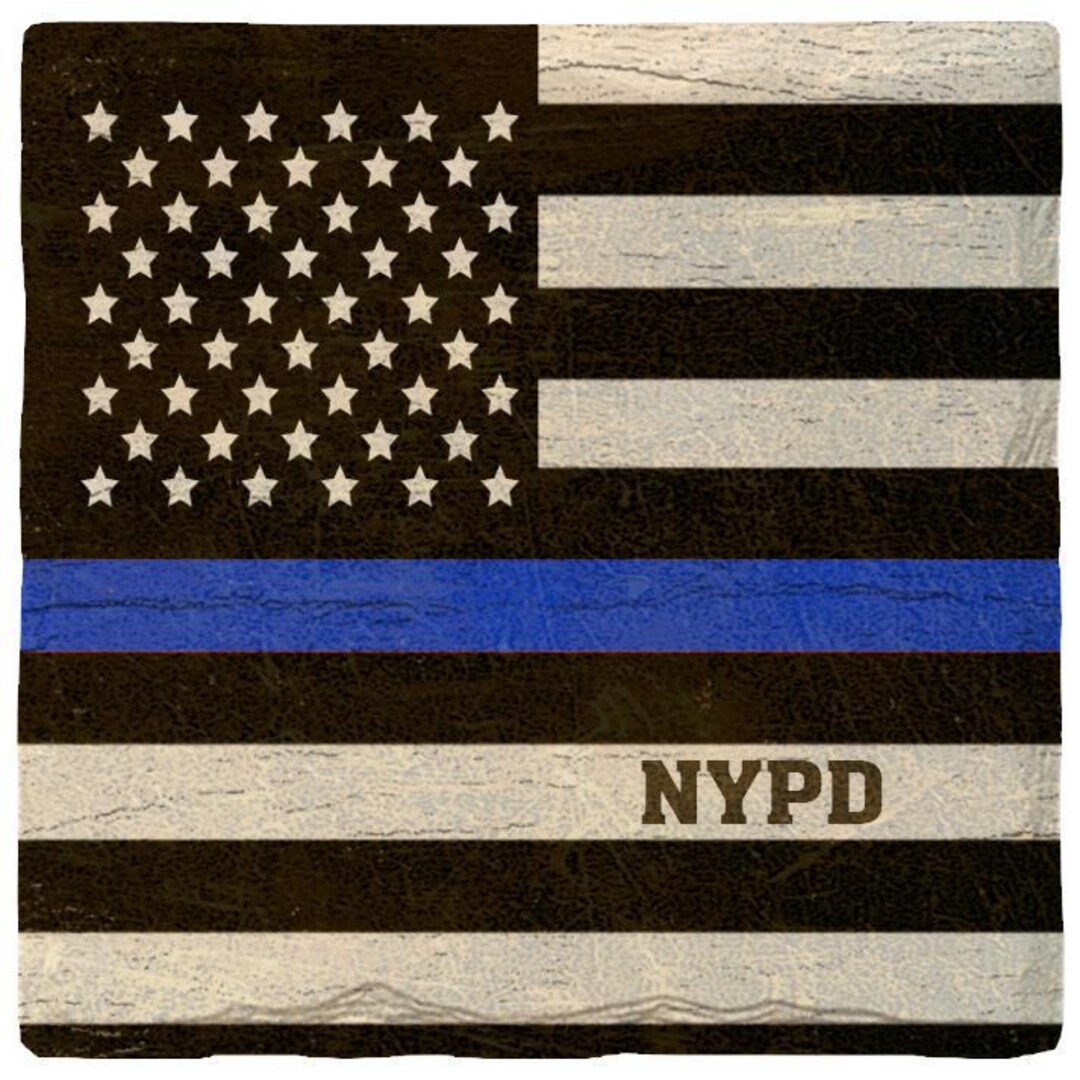 NYPD Flag Coaster Set - Etsy