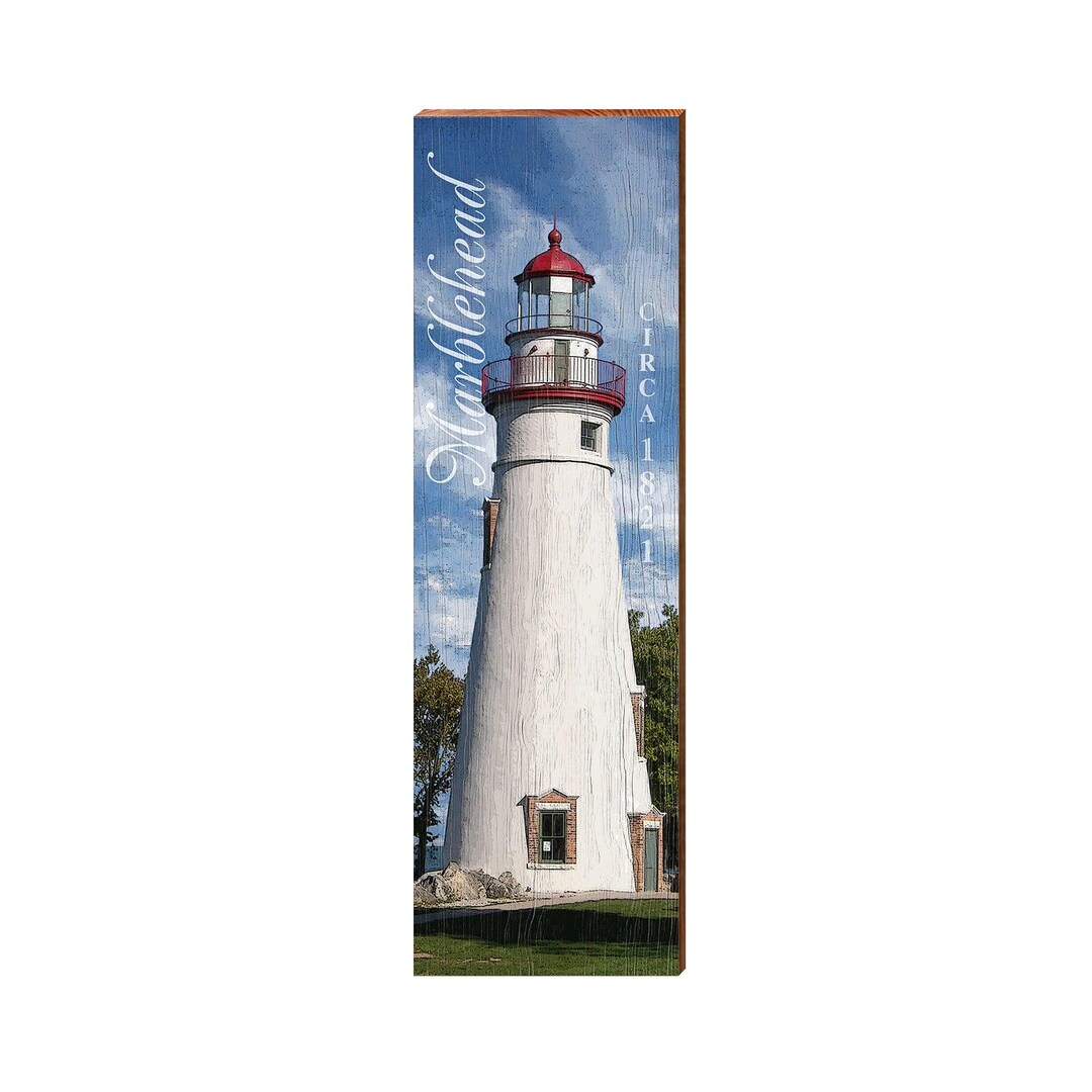 Marble Head Lighthouse Sign | Home Wall Art Print on Real Wood - Etsy