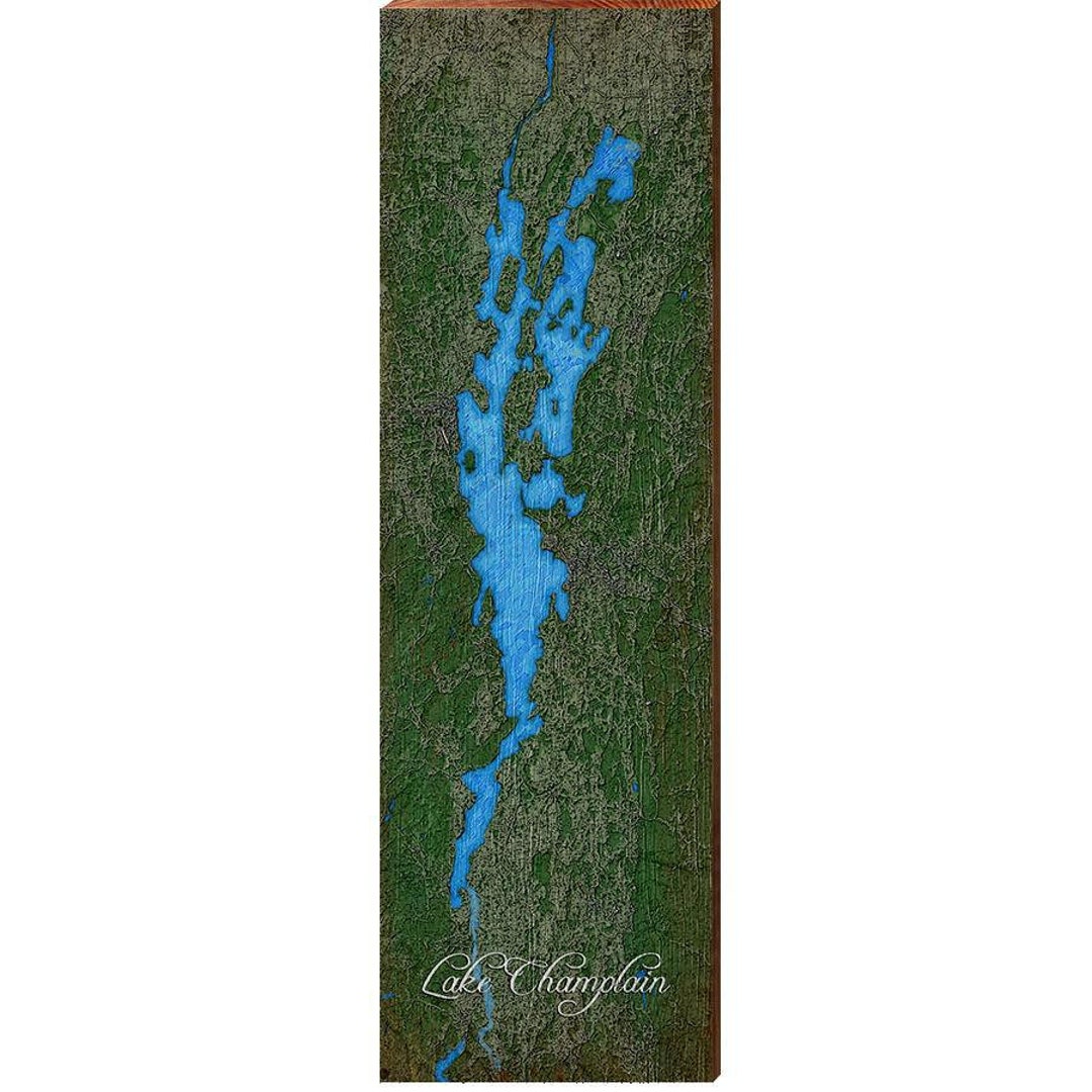Lake Champlain Map Home Decor Art Print on Real Wood - Etsy