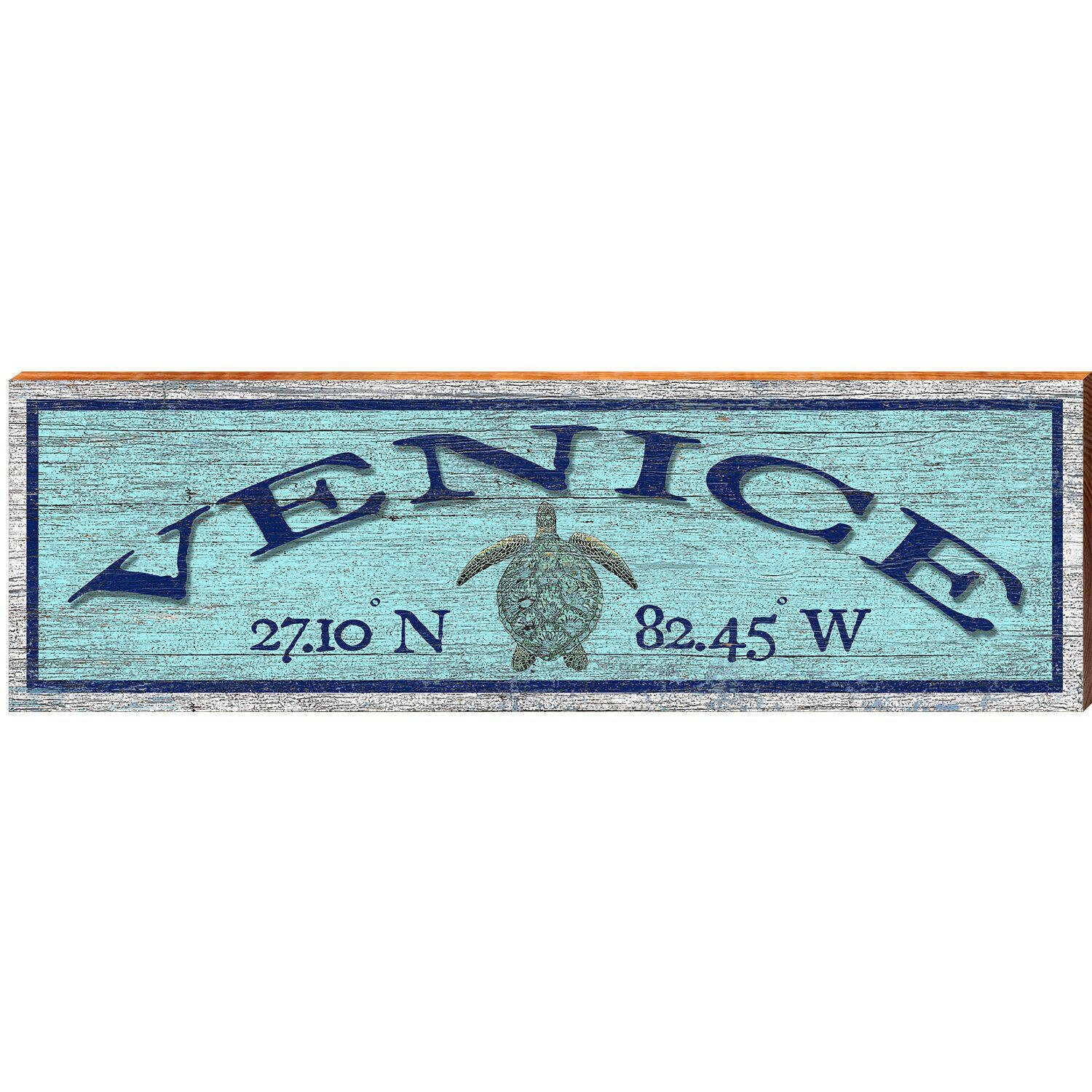 Venice Florida Sea Turtle Wooden Sign Wall Art Print on - Etsy