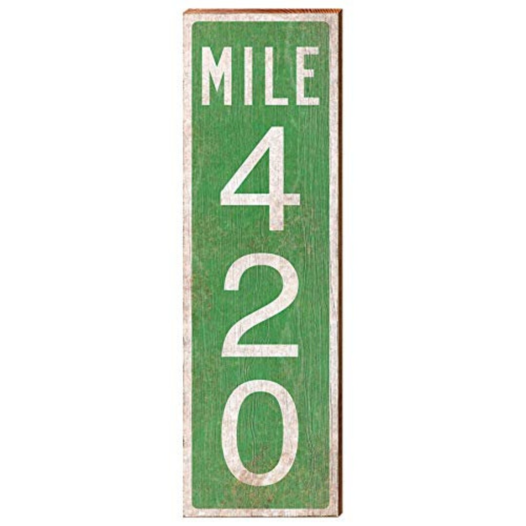420 Mile Marker Wooden Sign Wall Art Print on Real Wood - Etsy