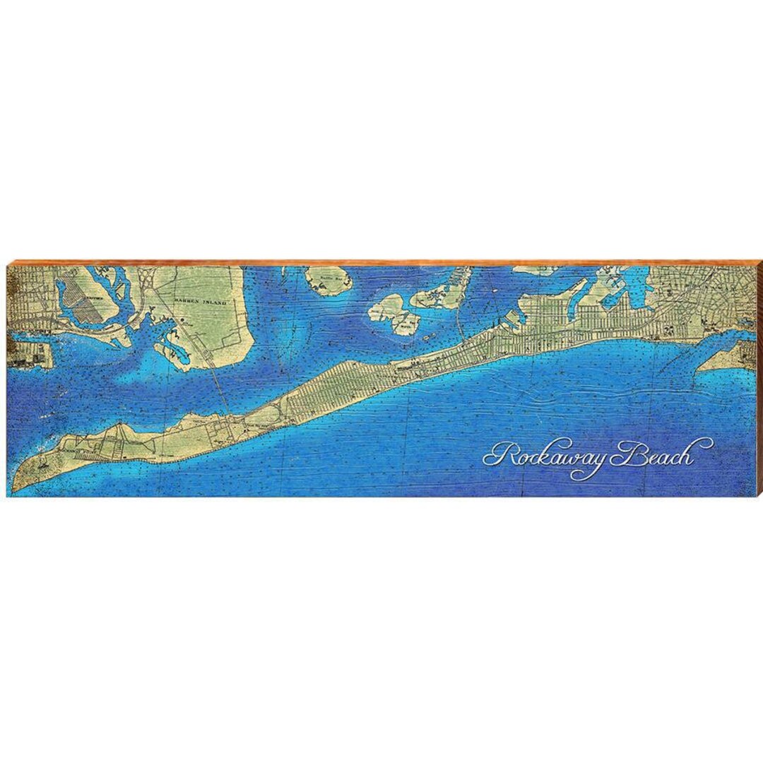 Rockaway Beach Map Home Decor Art Print on Real Wood 9.5x30 - Etsy