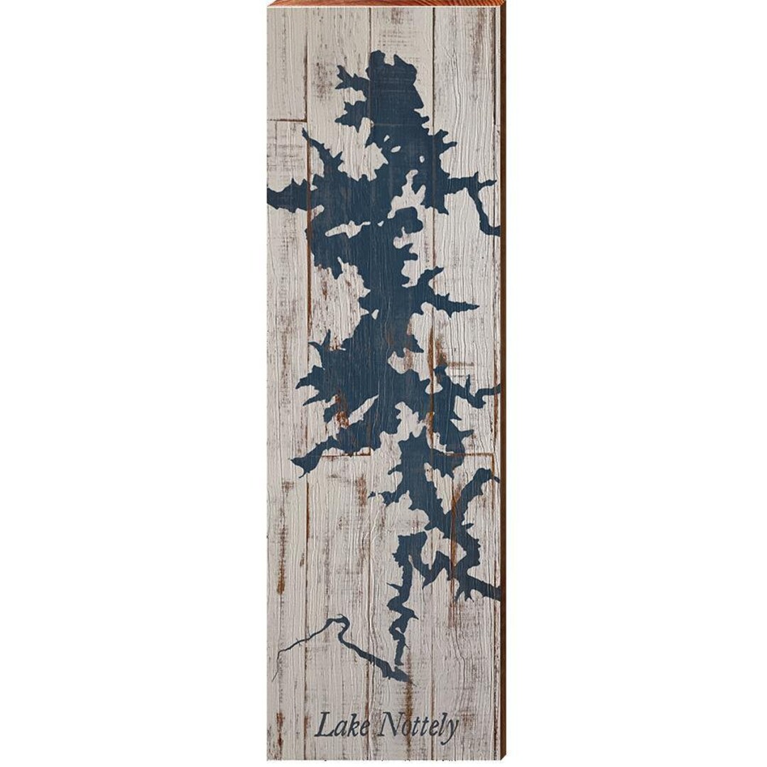 Lake Nottely Shabby Map Home Decor Art Print on Real Wood 9.5x30 - Etsy
