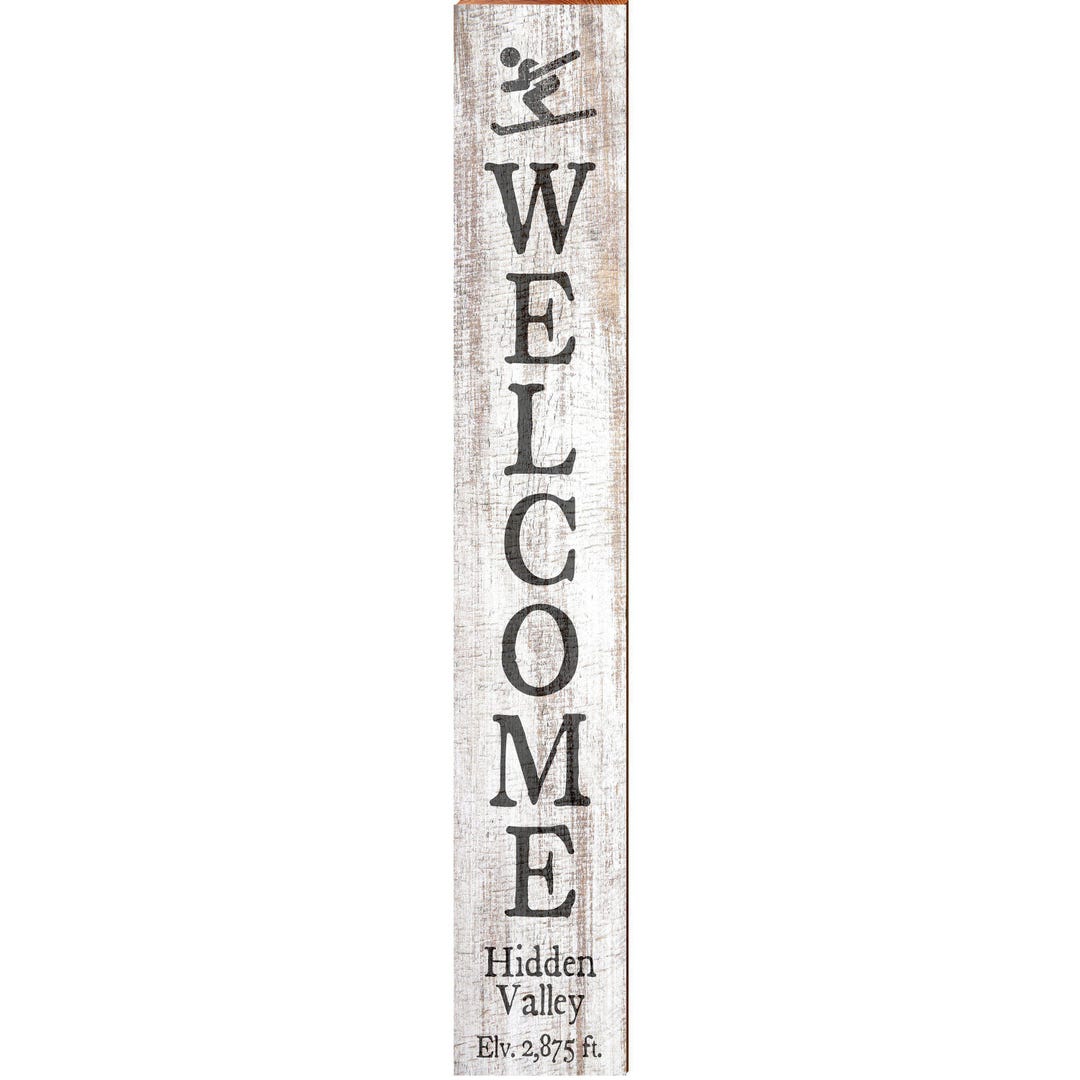 Welcome Hidden Valley Elevation Downhill Skier Minimal | Wall Art Print ...