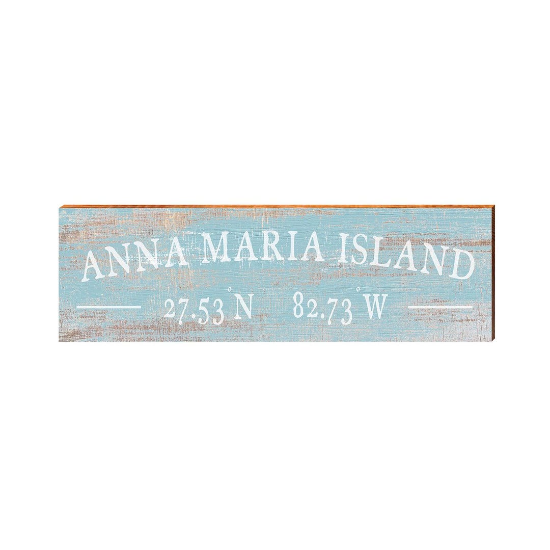 Anna Maria Island, Florida Wooden Sign | Wall Art Print on Real Wood - Etsy