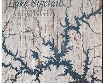 Map of Lake Sinclair Wall Art - Etsy