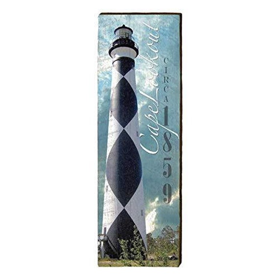 Cape Lookout Lighthouse Home Decor Art Print on Real Wood - Etsy