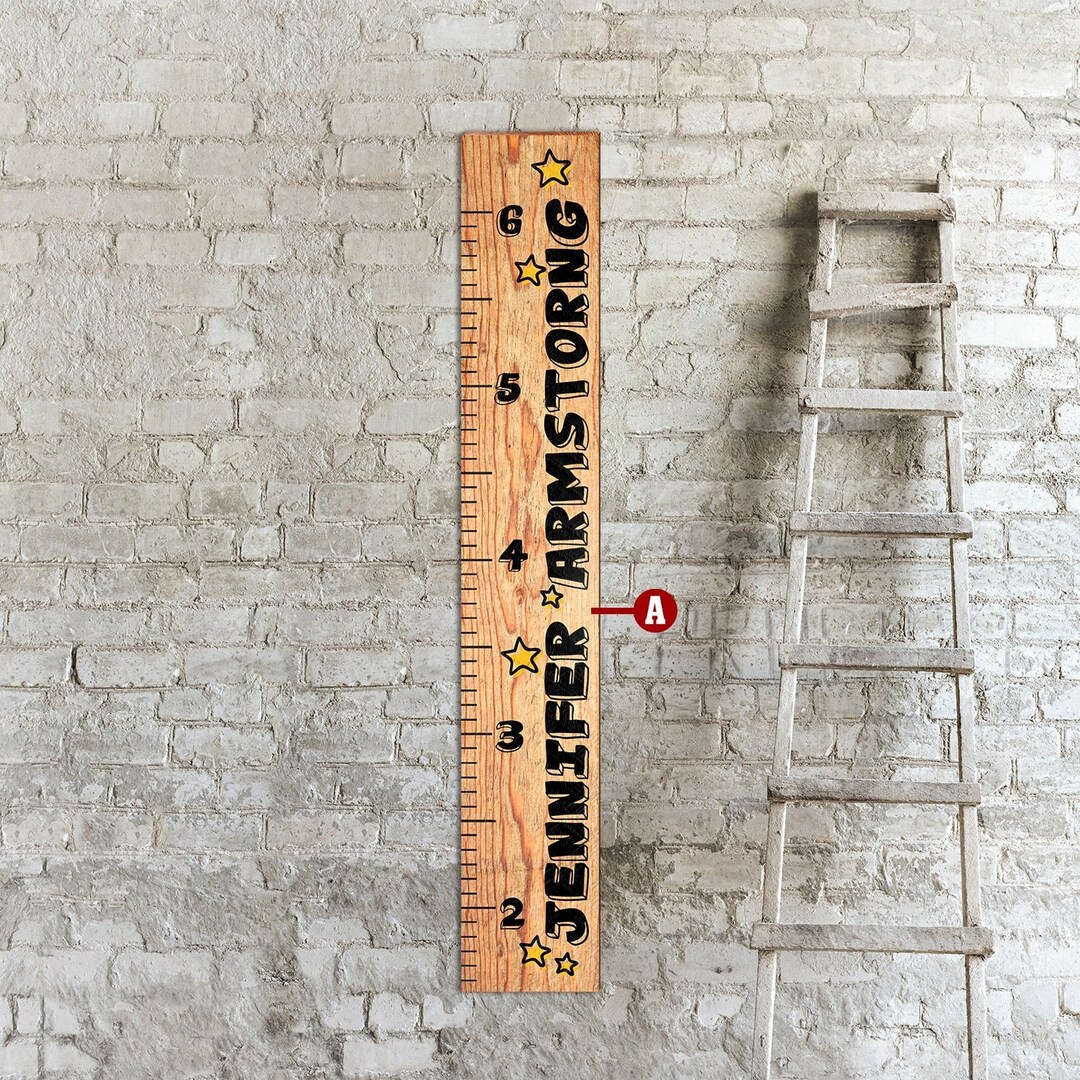 Customizable Family Growth Chart | Blue Sign | Wall Art Print on Real ...