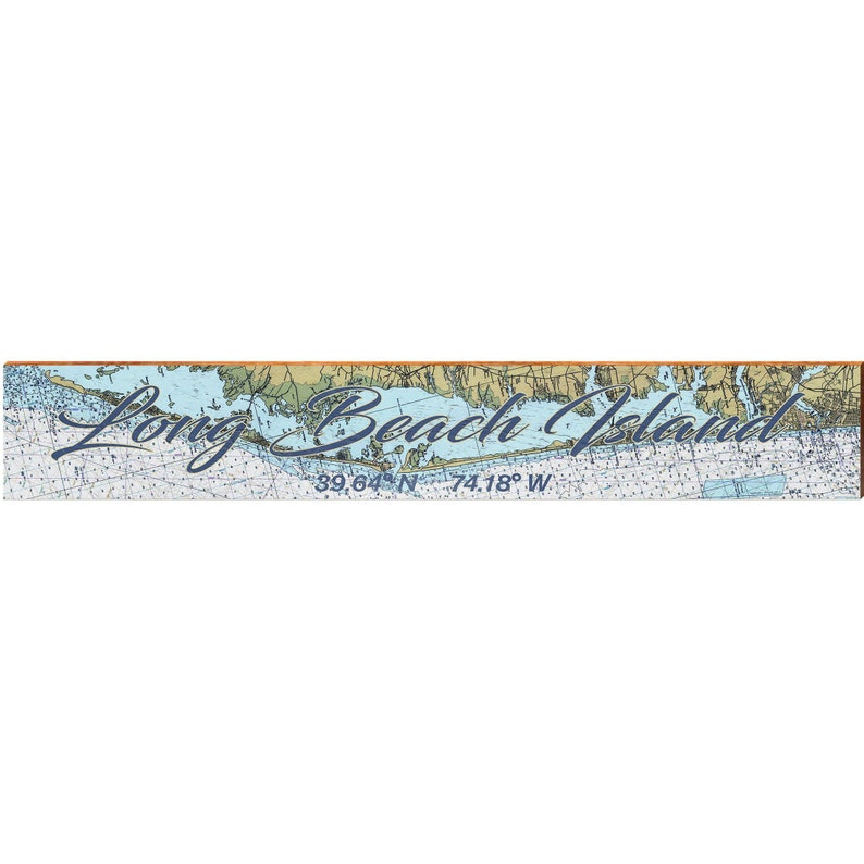 Long Beach Island New Jersey Map Latitude Longitude Wooden Etsy