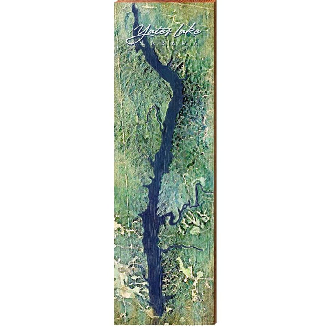Yates Lake Alabama Satellite Map Wall Art - Etsy