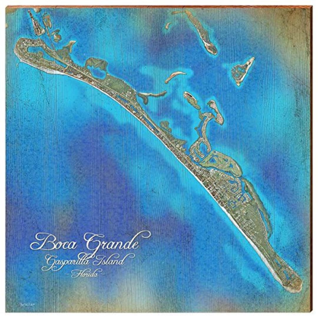 Boca Grande and Gasparilla Island Map Home Decor Art Print on - Etsy