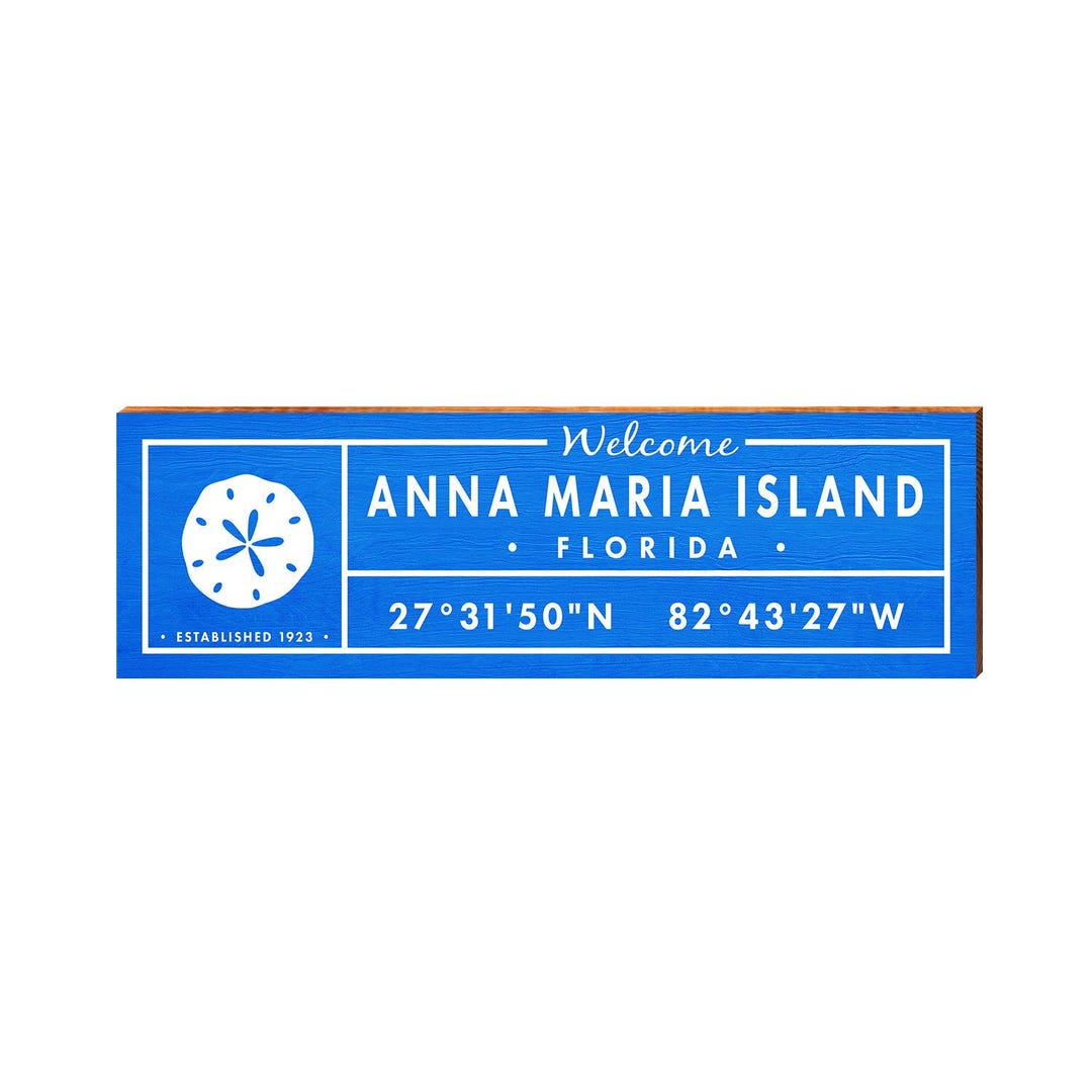Anna Maria Island, Florida Wooden Sign | Wall Art Print on Real Wood - Etsy
