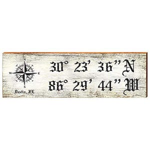 Destin Florida Latitude Longitude Sign Home Decor Art Print on Real ...