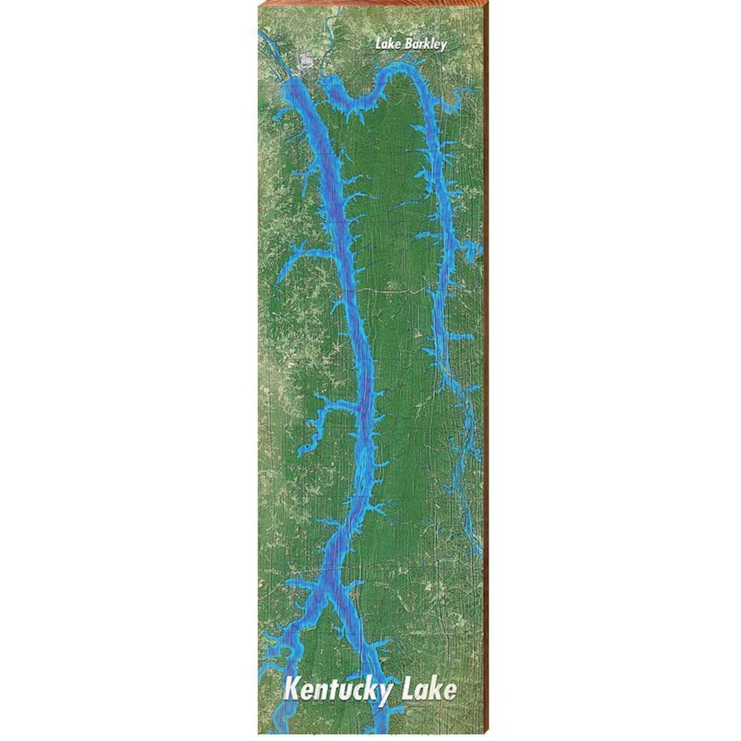 Kentucky Lake Map Home Decor Art Print on Real Wood - Etsy