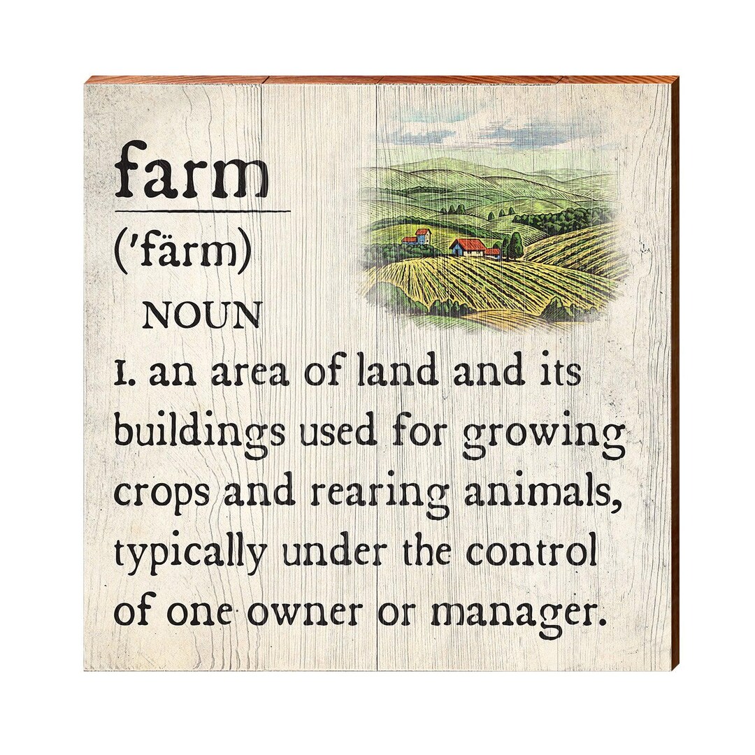 Farm Definition Wooden Sign | Wall Art Print on Real Wood | Farmhouse ...