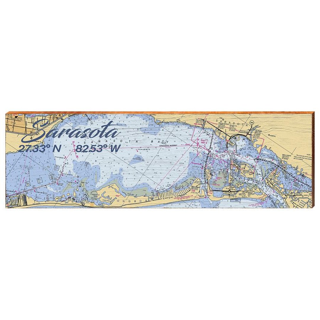Sarasota, Florida Latitude Longitude Map Wooden Sign | Wall Art Print ...