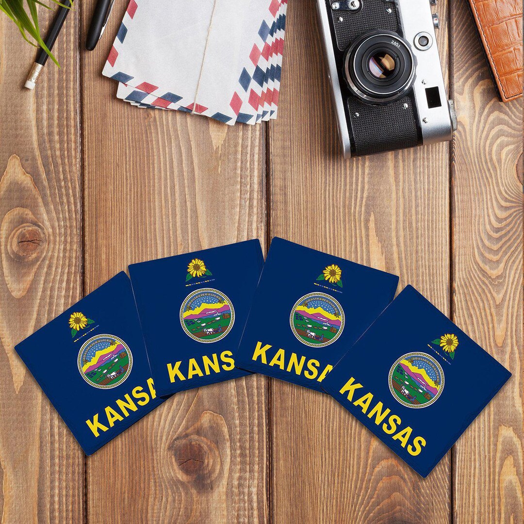 Kansas State Flag drink Coaster Set - Etsy
