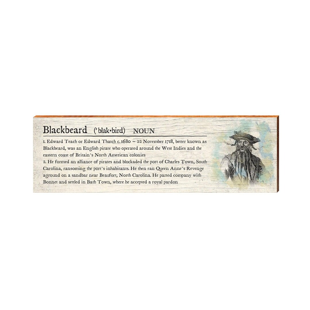 Blackbeard Definition Wooden Sign | Wall Art Print on Real Wood ...