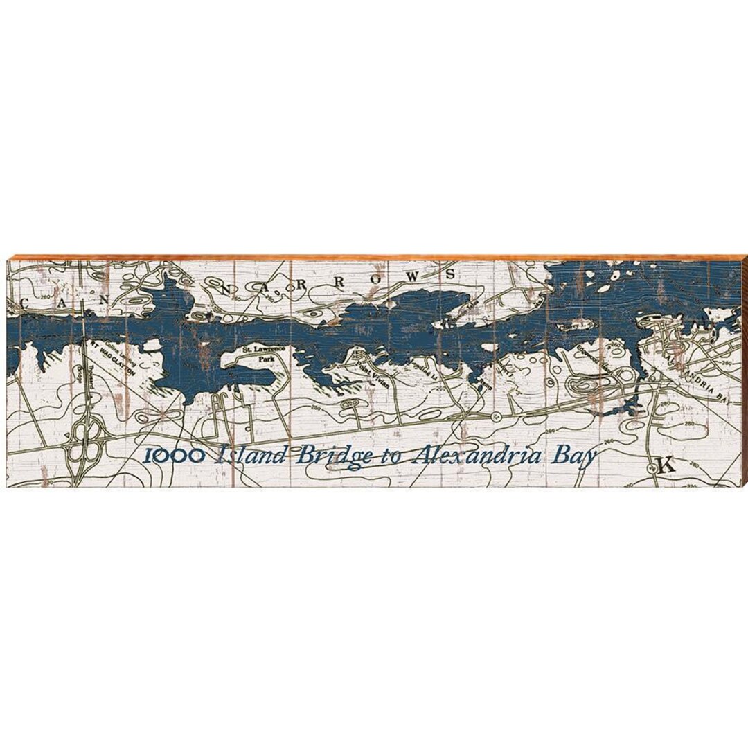 1000 Island Bridge to Alexandria Bay New York Map | Wall Art Print on ...